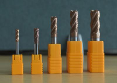 China Solid Carbide TiCXCo4 Coating 0.4μM Corner Radius Milling Cutters for sale
