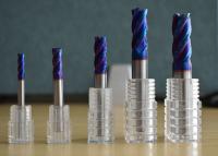 China Cutting Tool NACo4 Blue HRC65 Degree Solid Carbide End Mill for sale