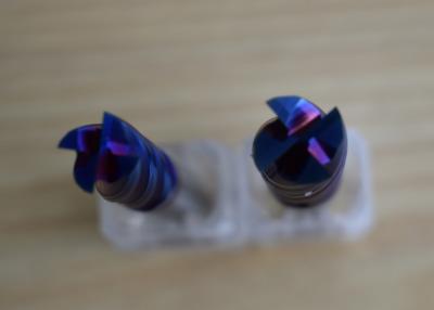 China NACo4 Blue 3.0mm Flat End Mill Cutter For Titanium Alloy for sale