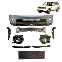China 2010-2013 Range Rover Sport L320 full standard front bumper kit, dual OE LR015073-B & LR015073 primed replacement with PDC and washer cutouts, no camera holes. for sale