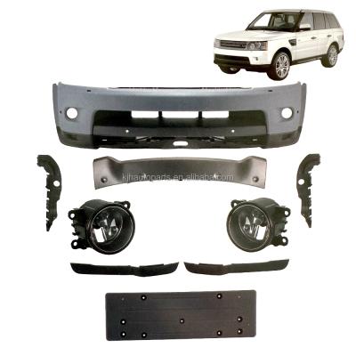 China 2010-2013 Range Rover Sport L320 full standard front bumper kit, dual OE LR015073-B & LR015073 primed replacement with PDC and washer cutouts, no camera holes. for sale