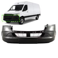 China Aftermarket Front Bumper Cover Compatible with OE A9108859300 for Late 2018+ Sprinter W907 W910 W/O fog lamp hole for sale