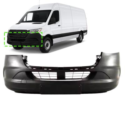 China Aftermarket Front Bumper Cover Compatible with OE A9108859300 for Late 2018+ Sprinter W907 W910 W/O fog lamp hole for sale