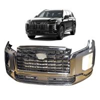 China 86350-S8CD0 86512-S8CA0 Full Front Bumper Assembly Kit Fit Hyundai Palisade Night Edition 2023-2025 Aftermarket Black Trim Primed Bumper Complete Replacement Set for sale