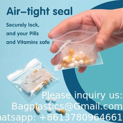 China Medical 100% Ldpe Printed Pill Medicine Dispensing Envelope Packaging Reclosable Bag Medicine Organizer