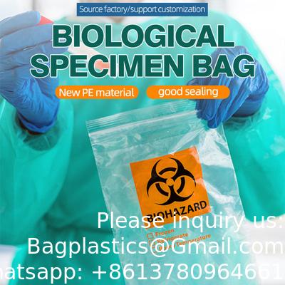 China MEDICAL BIOHAZARD ZIPPER SPECIMEN Laboratory Reusable Disposable Zipper Biohazard Kangaroo Collection Specimen Bag