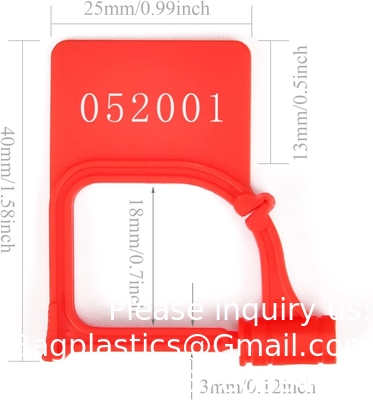 China Plastic Security Padlock Seal Numbered Tamper Evident Disposable Lock For Luggage Bag Clothes (Red, 100 Pcs)