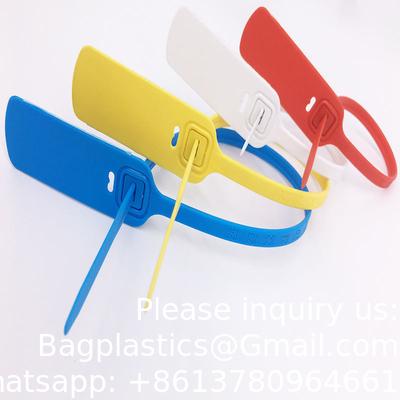China Disposable Plastic Tamper Proof Self Seal Lock Customized Logo Plastic Strip Seals Plastic Seal 30cm For Bank