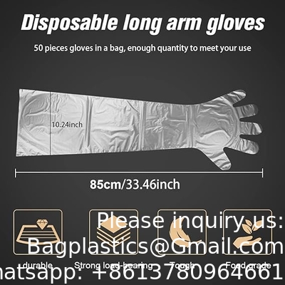 China Disposable Field Dressing Gloves Veterinary Insemination Rectal Long Gloves, Extra Long Sleeve Full Arm Gloves