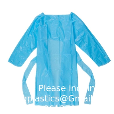 China Colored Sustainable Plastic Kitchen Apron Polyethylene Disposable CPE Long Sleeve Apron Men Women Adult Cleaning