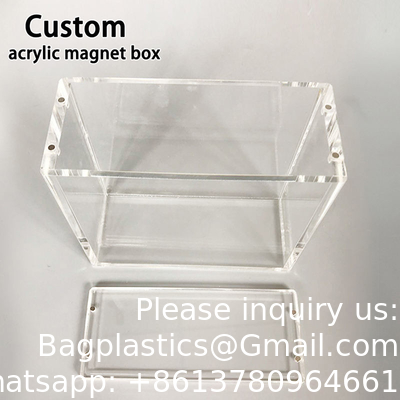 China Acrylic Box Custom Clear Plexiglass Acrylic Display 5side Box Sliding Lid Poke Poking Mon Card Booster Display