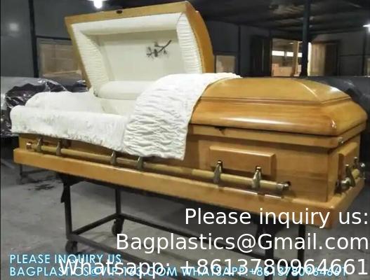 China Caskets Cambridge Mahogany Funeral Casket With Almond Velvet Interior - Solid Mahogany Wood