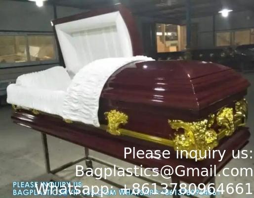 China Paper Veneer Casket Solid Wood Caskets Wood Veneer MDF Caskets Cardboard Caskets European Coffins