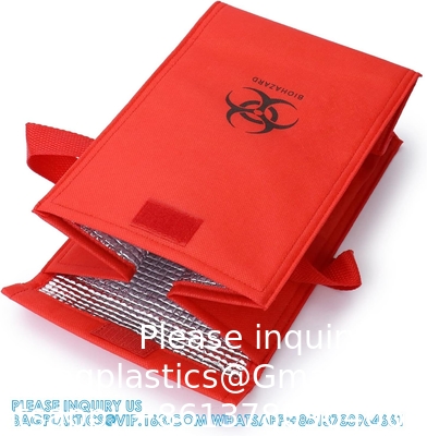 China Medical Insulated Biohazard Cooler Bag, Medical Specimen Transport Bag, Bio Transport Bag, 6.75" X 10" X 5.75"