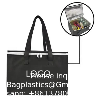 China Insulated Lunch Picnic Cooler Bag Water-Resistant Cool Bag Heavy Duty Reusable Tote Grocery Shopping Cooler Bag