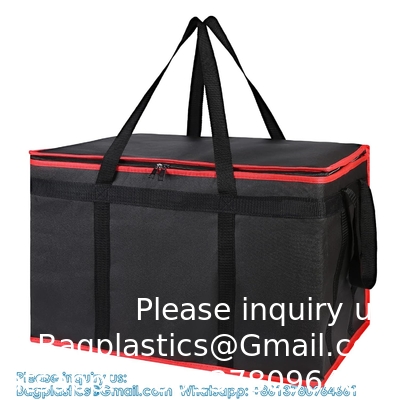 China Large Insulated Reusable Grocery Bags With Sturdy Zipper And Handles, Foldable Washable Heavy Duty Cooler Totes