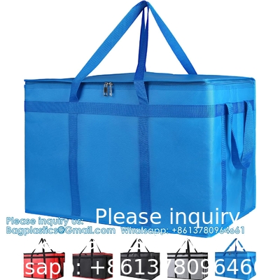 China Pack Insulated Reusable Grocery Bag With Zippered Top, X-Large, Frozen Foods Cold, Cooler Shopping, Red