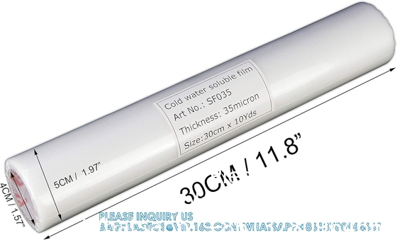 China Wash Away Embroidery Stabilizer And Topping 35um Transparent Water-Soluble Film 10 Yards Roll