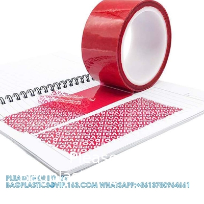 China Tamper Tape Red Tamper Evident Security Seals Tape, Transfer Tamper Proof Security Void Tapes