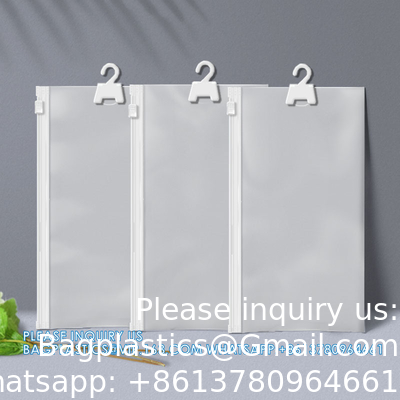 China HANGER HOOK BAGS,GARMENT BOTTON CLOSURE BAGS, EVA FROST DRAWSTRING BAGS, VINYL HANGER HOOK BAG