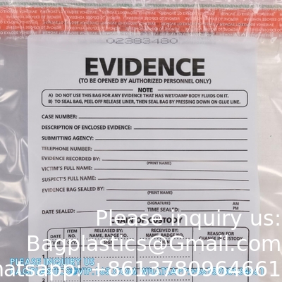 China Police evidence bags, Public Safety Evidence Security Bags, Crime Scene Evidence Container, 6" X 8", 100 Pack