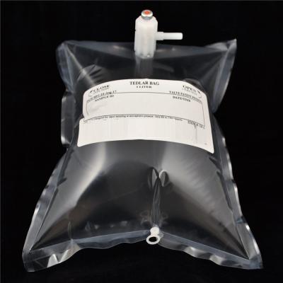 China Tedlar PVF Gas Sampling Bag 0.5L to 40L Pack of 10 with 2-in-1 Valve for VOCs Analysis for sale