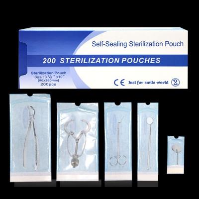 China Self Seal Sterilization Pouches 100 PCS Medical Disinfection Packing Bags 3.5x10 Inch for sale