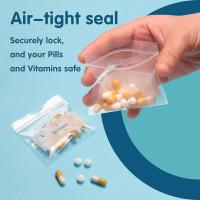 China 100 Packs LDPE Pill Medicine Dispensing Envelopes 3x2.75 Inch Reclosable Bags with Write-on Label for sale
