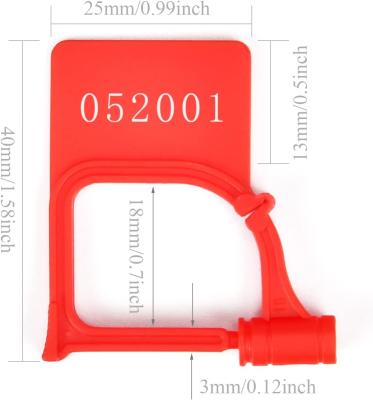 China Plastic Security Padlock Seal Numbered Tamper Evident Disposable Lock 37mm x 14mm for Luggage Bags for sale