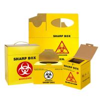 China 5L 10L Hospital Medical Cardboard Sharps Container Biohazard Waste Box Kraft Paper for sale