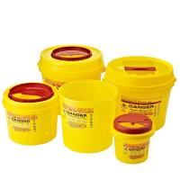 China Medical Biohazard Sharps Disposal Container 0.1L-30L PP Syringe Needle Waste Box for sale