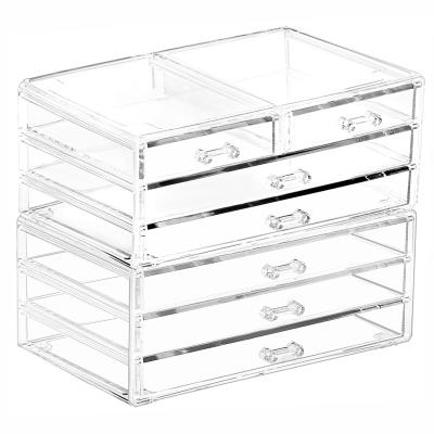 China Clear Acrylic 7 Drawer Stackable Makeup Organizer 11x7.1x9.45 Inch Bathroom Storage for Jewelry Cosmetics for sale