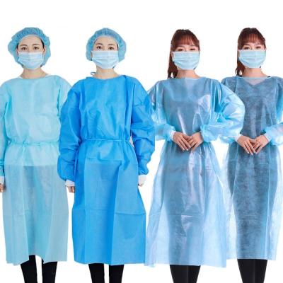 China Reusable Cotton Surgical Gown 100% Non Woven Long Sleeve Elastic Cuff Unisex OEM Style for sale
