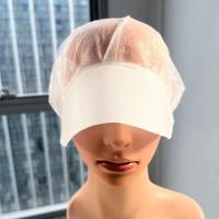 China Disposable PP Non Woven Peaked Bouffant Caps White 16-21 Inch for Food Industry Workshop for sale