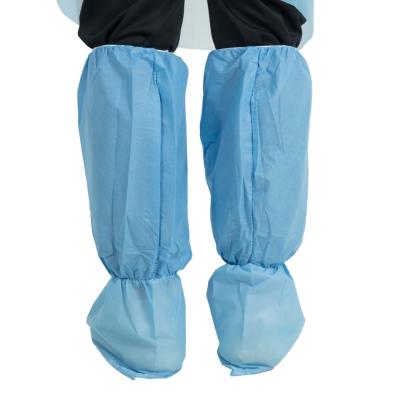 China Disposable Non Slip Blue Tall Waterproof Rain Shoe Cover 38x45cm PP Material Durable Boot Covers for sale