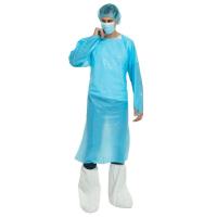 China Waterproof Disposable CPE Gown with Thumb Loops for Hospital Medical Surgical Use M L XL for sale