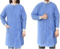 China Disposable Nonwoven PP White Lab Coat for Adults and Kids Sizes S to XXL for sale