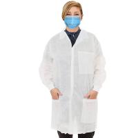 China Disposable PP SMS Hospital Lab Coat Scrub Suit Adult Kids White 25-60gsm for sale