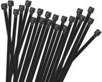 China Heavy Duty Zip Ties 8 Inch 50 Lbs Tensile Strength Black Nylon Cable Ties 100 Pack for sale