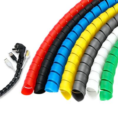 China Flexible Spiral Tube Wrap Cable Management Sleeve 3 Meters Black Nylon Wire Organizer for sale