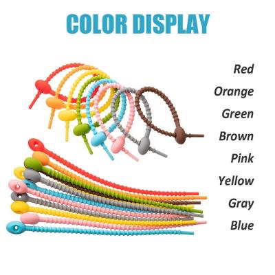 China Reusable Food Grade Silicone Twist Tie 22cm Cable Organizer Bread Bag Clips Custom Length for sale