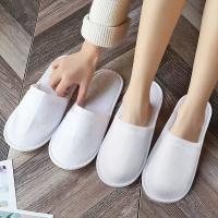 China Disposable Slippers 30 Pack Closed Toe Non-Slip SPA Slippers 28x11cm Individually Wrapped Guest Slippers for sale