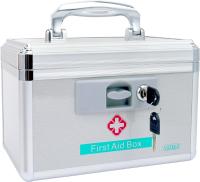 China Aluminum Alloy Medication Lock Box 10x6x6.7 Inches with Key and Child Safety Lock for sale