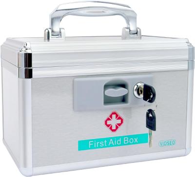 China Aluminum Alloy Medication Lock Box 10x6x6.7 Inches with Key and Child Safety Lock for sale