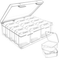China Mini Clear Plastic Beads Storage Box 5.5x5.5x2cm Small Empty Organizer with Hinged Lid for Jewelry Hardware DIY for sale