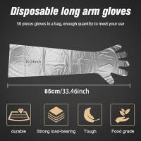 China Disposable Veterinary Insemination Rectal Long Gloves 85cm Extra Long Sleeve Full Arm Protection for sale