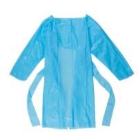 China Disposable CPE Long Sleeve Apron 40g Blue for Adult Cleaning Cooking for sale