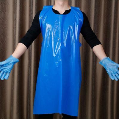 China Disposable White Plastic Aprons 46x28 Inches Waterproof Polyethylene for Cooking Painting Industrial Use for sale