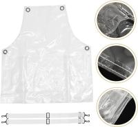 China TPU Clear Barber Apron 60x58cm Adjustable Strap Unisex Hair Stylist Salon Work Apron for sale