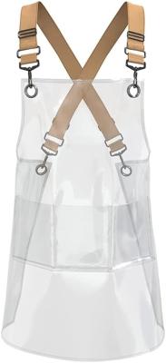 China Waterproof Vinyl Hair Stylist Apron Cross Back Adjustable 3 Pockets 22.8x25.5 Inch for sale